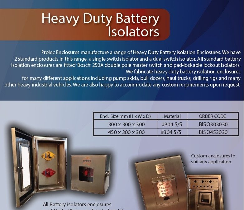 Heavy Duty Battery Isolators | Prolec Australia