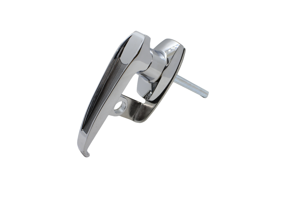 L Handle key/PadLockable Rear Fixing w/Spindle - Chrome | Prolec Australia